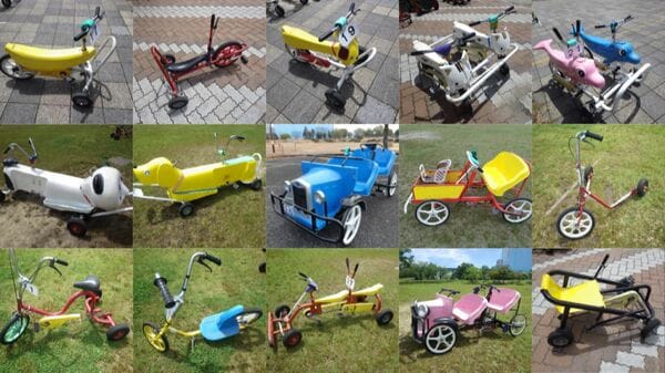 人気の「おもしろ自転車」 35種類が30分150円で乗り放題 愛知・小牧市の県営公園で｜FNNプライムオンライン