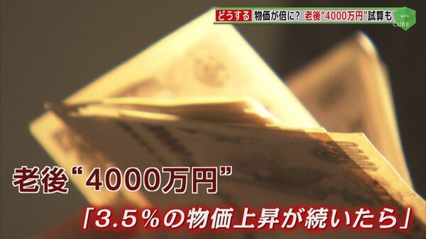物価上昇で老後4000万円必要？働くシニアと現役世代の備えは 人生100年時代「年金だけじゃ暮らせない」｜FNNプライムオンライン