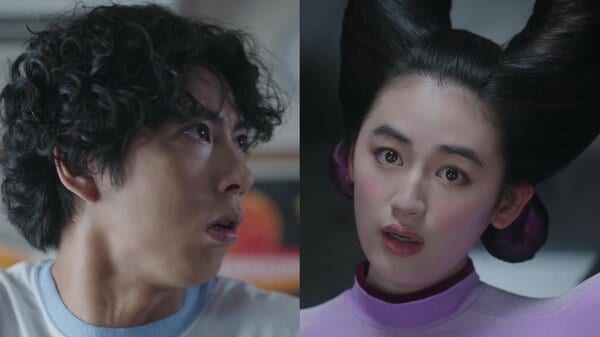 賀来賢人、奇抜なヘアスタイルの全身紫“宇宙人”八木莉可子にオドオド…生まれ変わったら「パンケーキ屋さんになりたい」｜FNNプライムオンライン