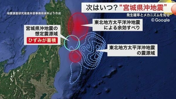 次はいつ？平均38年で起きる宮城県沖地震 東日本大震災の「余効すべり」で周期早まる可能性も【宮城発】｜FNNプライムオンライン