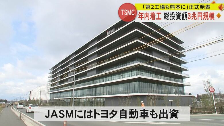 TSMC正式発表「第2工場も熊本県に建設」 総投資額3兆円規模に 子会社JASMにはトヨタ自動車も出資｜FNNプライムオンライン