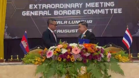 タイとカンボジアが国防相級会合「停戦監視団の設置」など盛り込んだ共同声明を発表