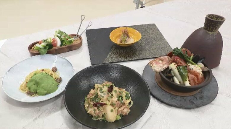 シャキシャキ食感と甘さが魅力…福岡市産の春菊が限定メニューに 生産者×飲食店がコラボ 地産地消をPR｜FNNプライムオンライン