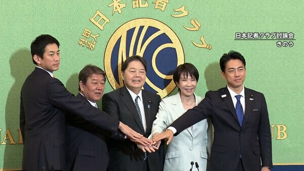 挨拶まわりや視察などで支持訴え 総裁選候補者5人｜FNNプライムオンライン
