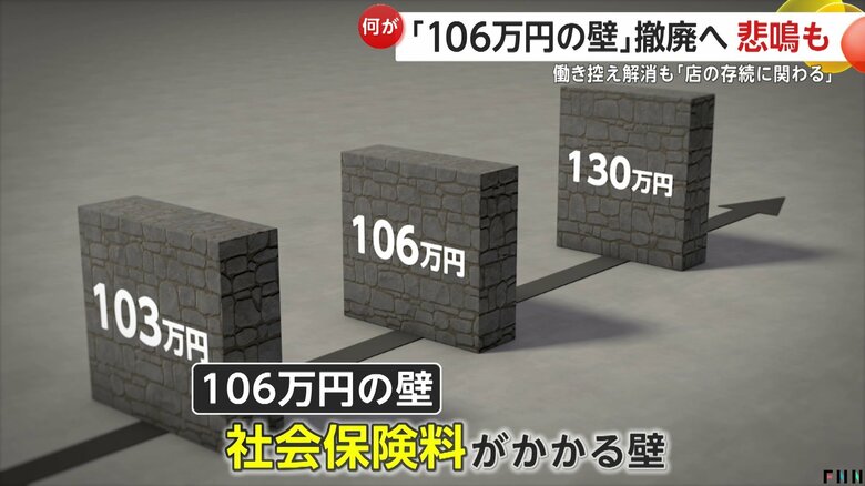 【解説】「106万円の壁」撤廃で働き控え解消へ「年収156万円未満」“本人負担減”の特例措置で喜びの声…一方で“負担増”の企業側からは悲鳴｜FNNプライムオンライン