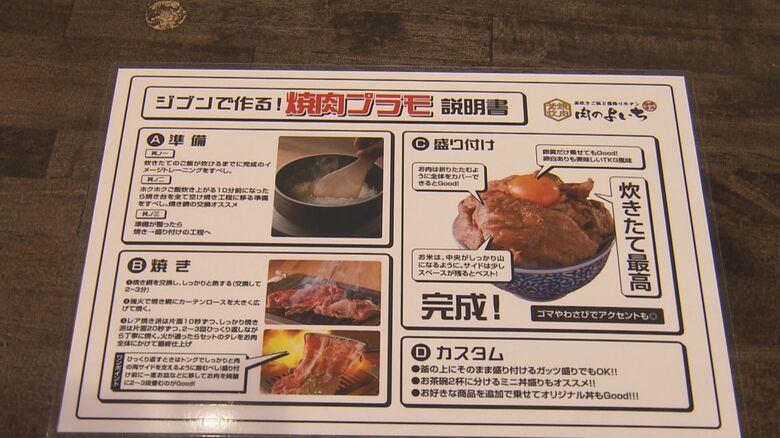 説明書を見て客が作る…『肉のよいち』の新スタイル“焼肉プラモ” 霜降り国産ロース丼を自ら作るワクワク感|fnnプライムオンライン