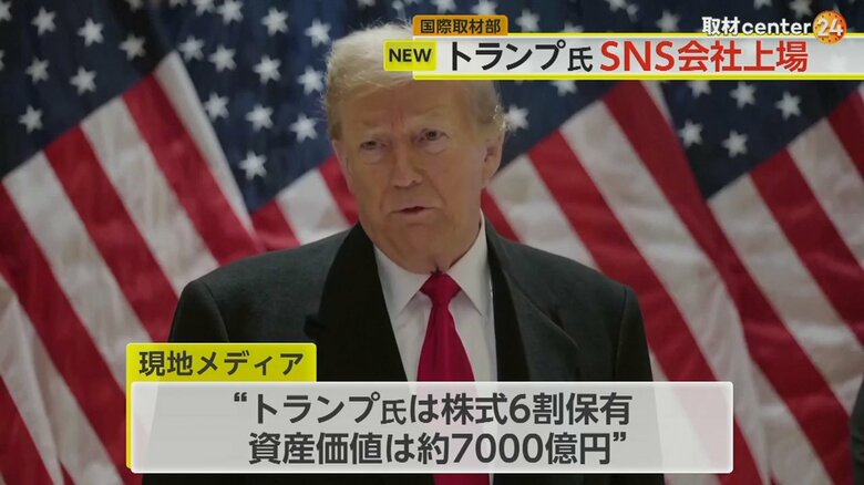 トランプ氏SNS運営会社がナスダック上場 高騰で保有株の資産価値“7000億円”にも 民事訴訟などで“金欠”の中｜FNNプライムオンライン