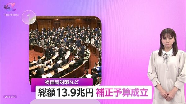 補正予算13.9兆円成立 “103万円の壁”協議で合意 物価高対策・復興支援も経済停滞・少子化…構造に課題｜FNNプライムオンライン
